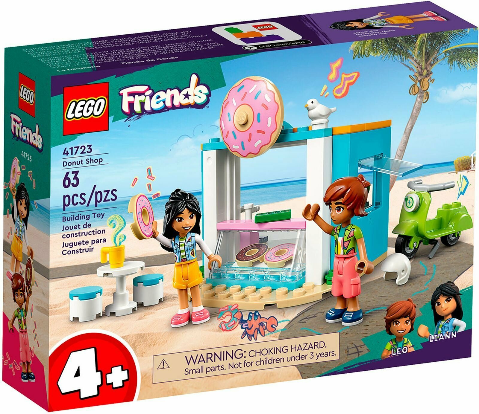 Конструктор LEGO 41723 FRIENDS Магазин пончиков, 63 детали, для девочек
