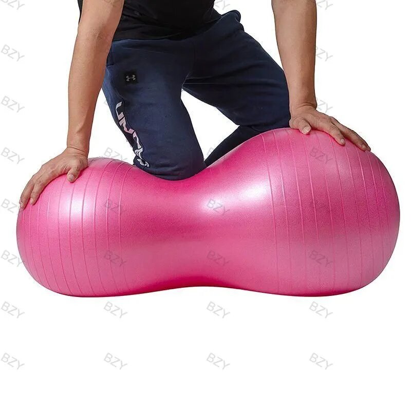 Фитбол Peanut Yoga Ball для фитнеса и реабилитационных тренировок, уникальная форма арахиса, розовый — фото 1