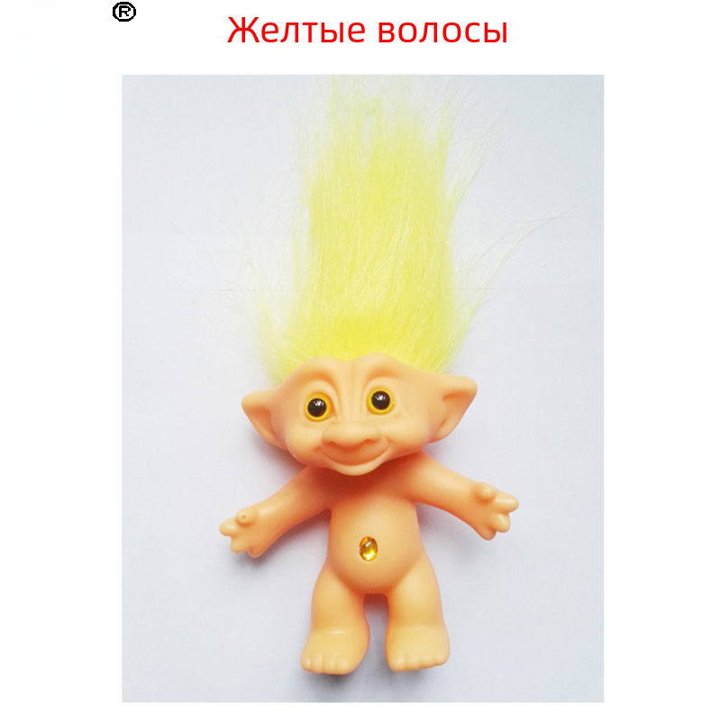 Ретро-кукла-тролль Amazon, ностальгический сувенир 80-х, длинноволосая виниловая уродливая кукла, оптовая продажа