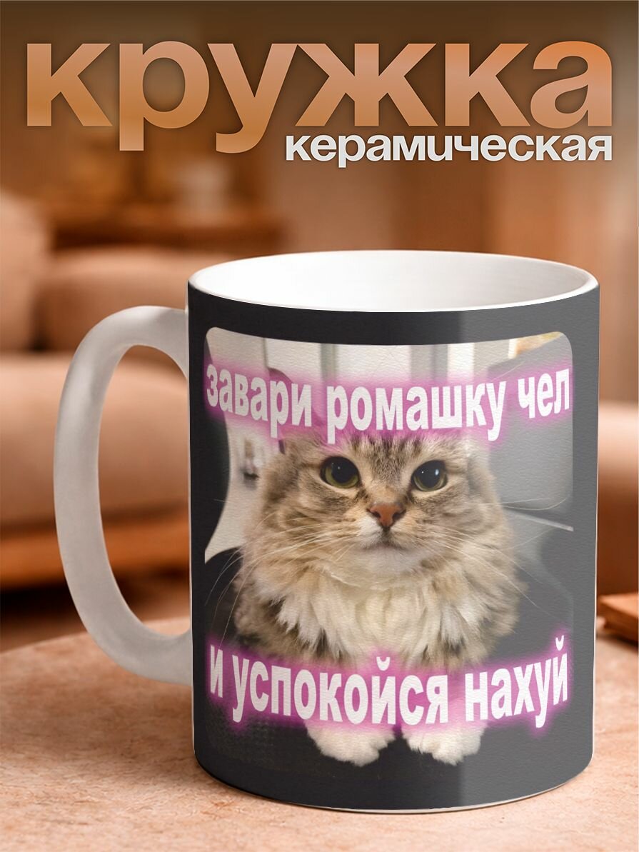 Кружка мемы котик