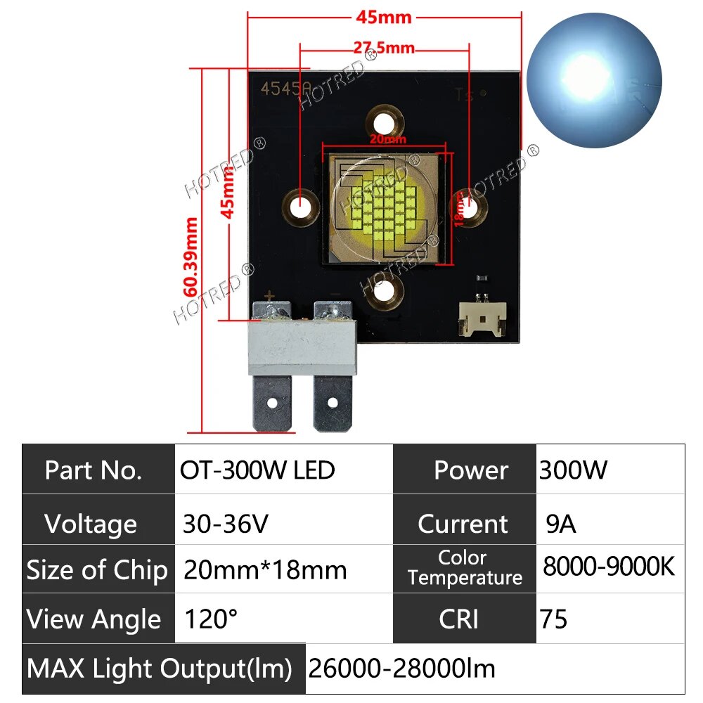 300W LED Stage Light 30-36V 8000-9000K