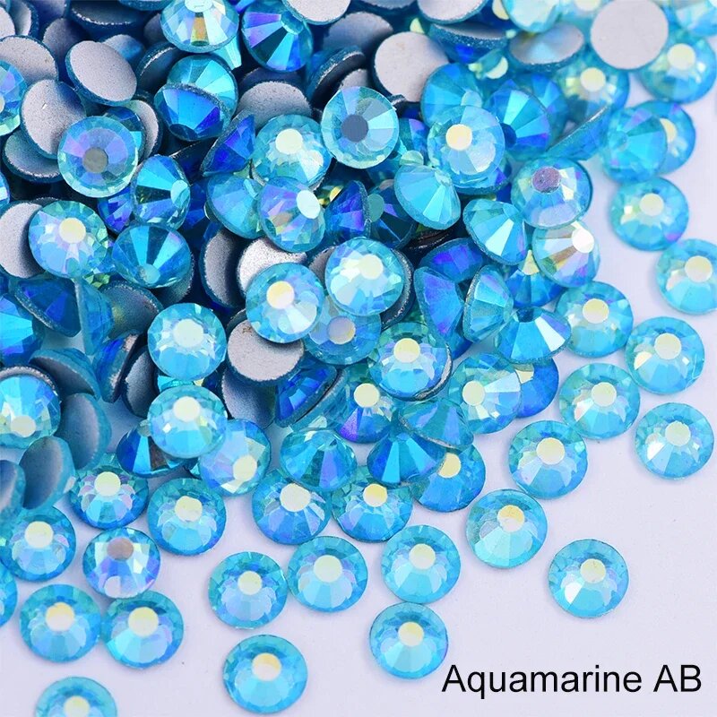 Bobohoo Сапфировая серия стеклянные стразы SS3-SS30 для Синий, SS30---288Pcs, Aquamarine AB