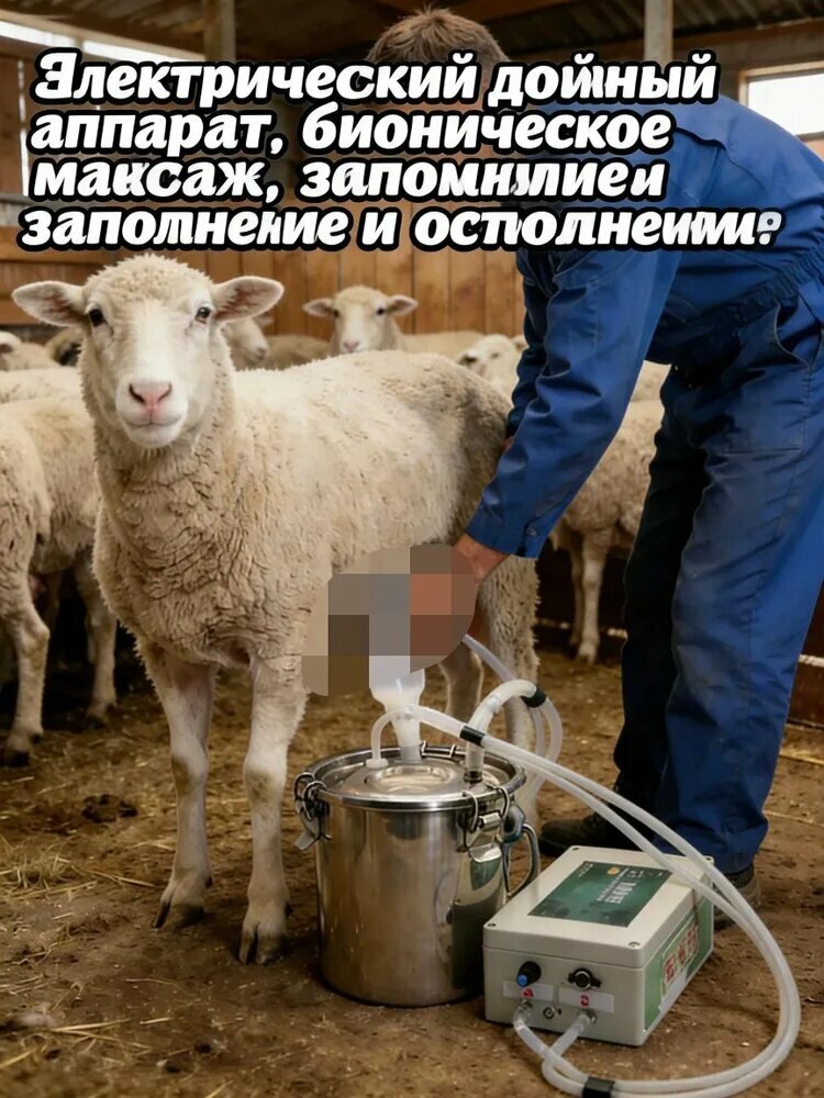 Небольшой электрический доильный аппарат, импульсный, для коров и коз, домашний молокоотсос, работа от сети и аккумулятора