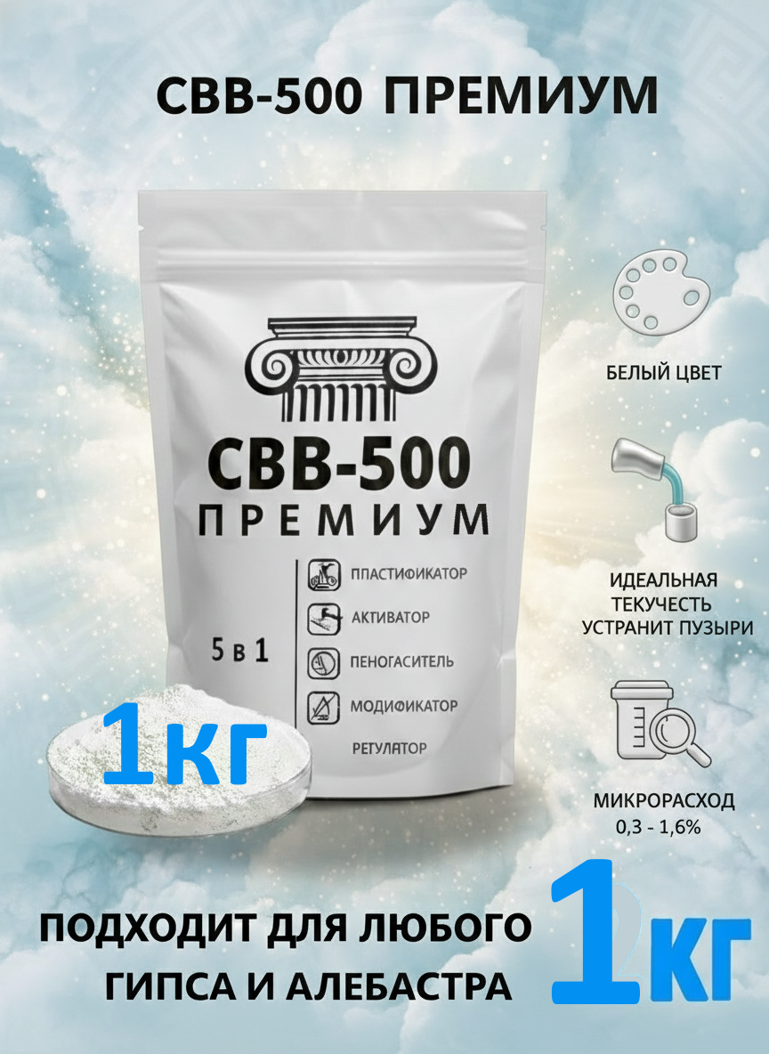 Пластификатор для гипса СВВ-500 премиум (1кг)