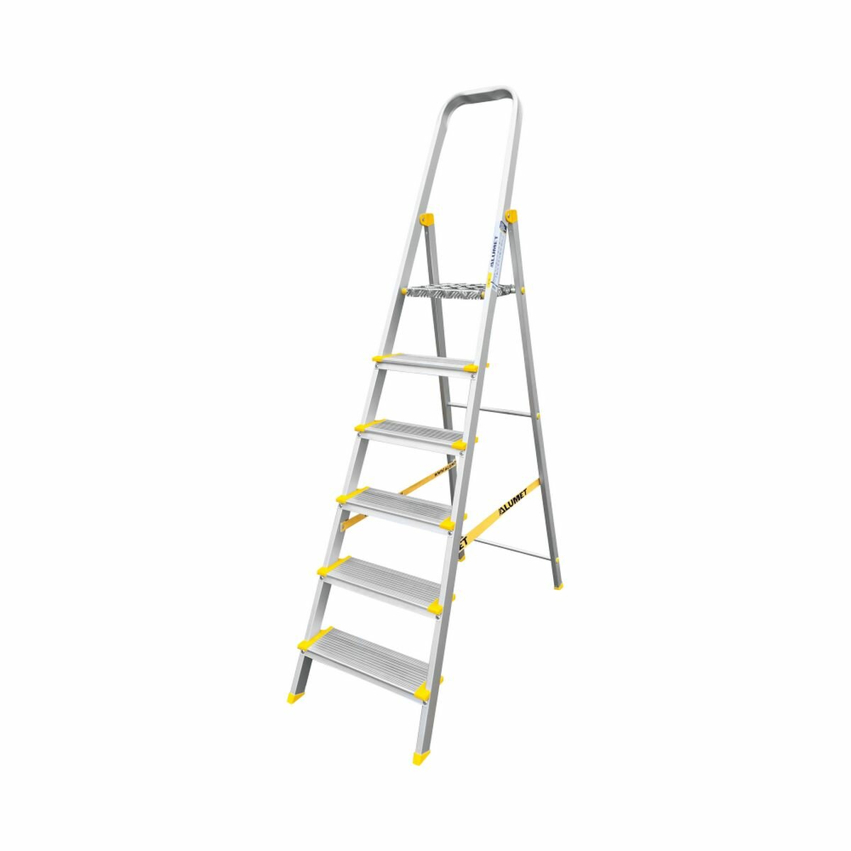 Стремянка С Анодированным Покрытием Alumet Серии As 6 Широких Ступеней, Рабочая Высота 3.24 М, Нагрузка 150 Кг.
