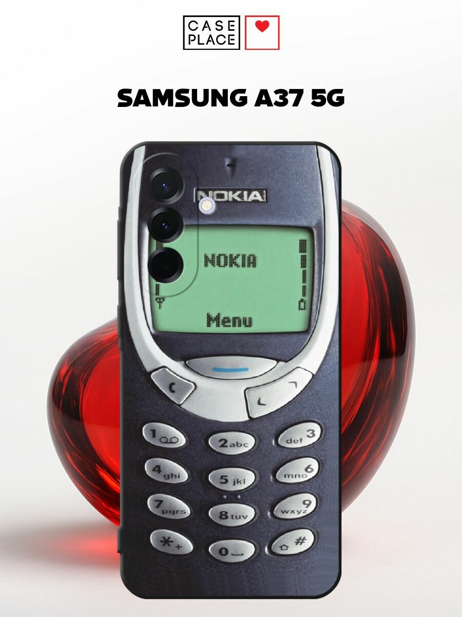 Черный матовый чехол на Samsung Galaxy A37 5G / Самсунг Галакси A37 5G с принтом В виде Нокиа