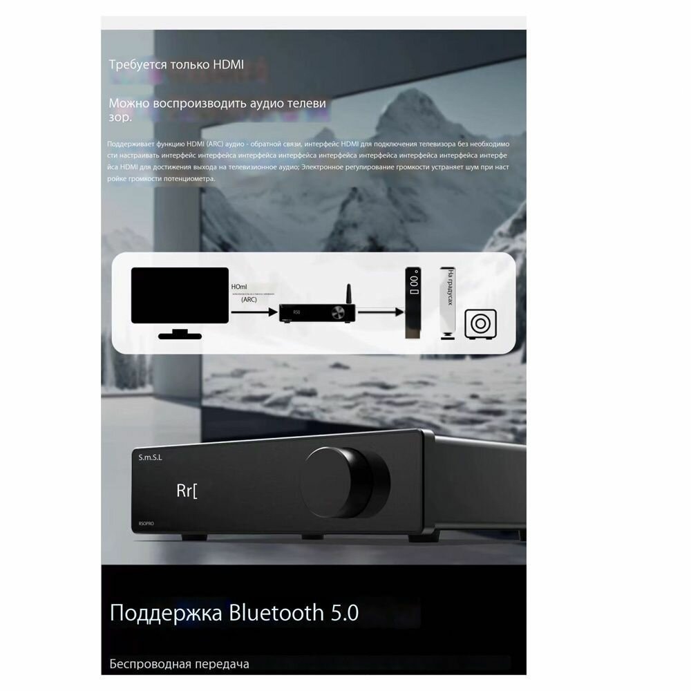 Усилитель SMSL A50 PRO стерео Bluetooth — фото 1