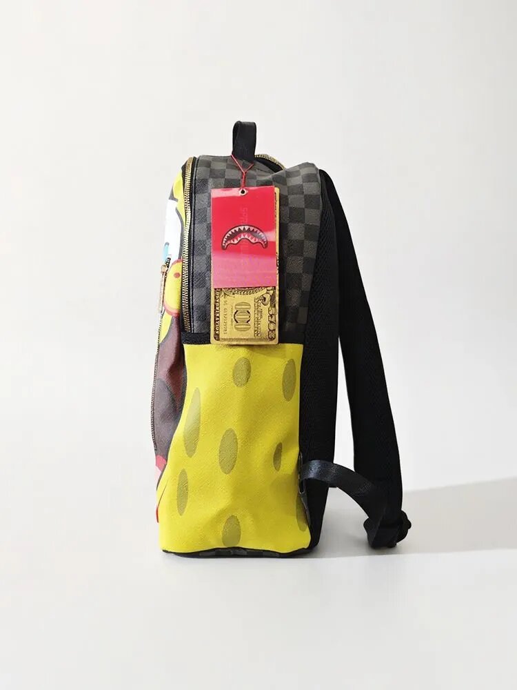 Рюкзак SPRAYGROUND Акулья Пасть средний черный белый полиуретан влагостойкий — фото 1