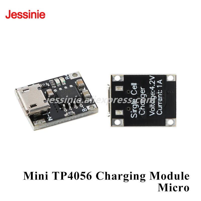 Jessinie Mini TP4056 Micro 1A Аккумуляторный модуль, 10шт