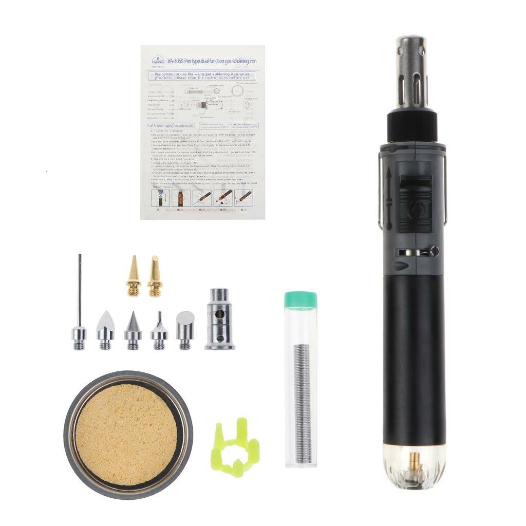10-в-1 паяльник на бутане с набором сменных наконечников, Серый