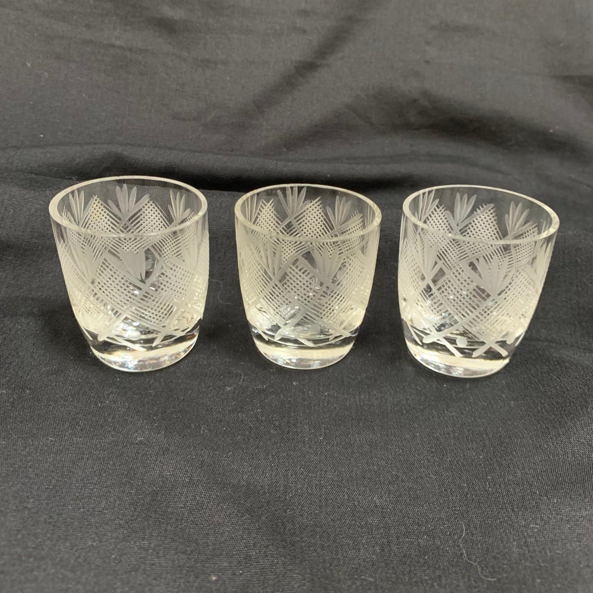 3 хрустальные стопки "Ромбики"