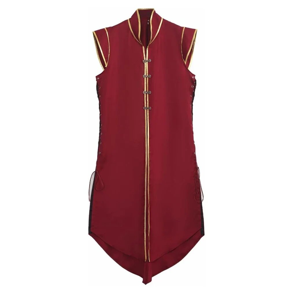 Мужской жилет викингов из полиэстера Бордовый, S, Burgundy