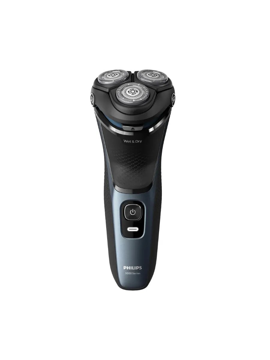 Электробритва Philips Series 3000 S3144/00, роторная, 5 плавающих головок, IPX7, Li-Ion, черная/серая — фото 1