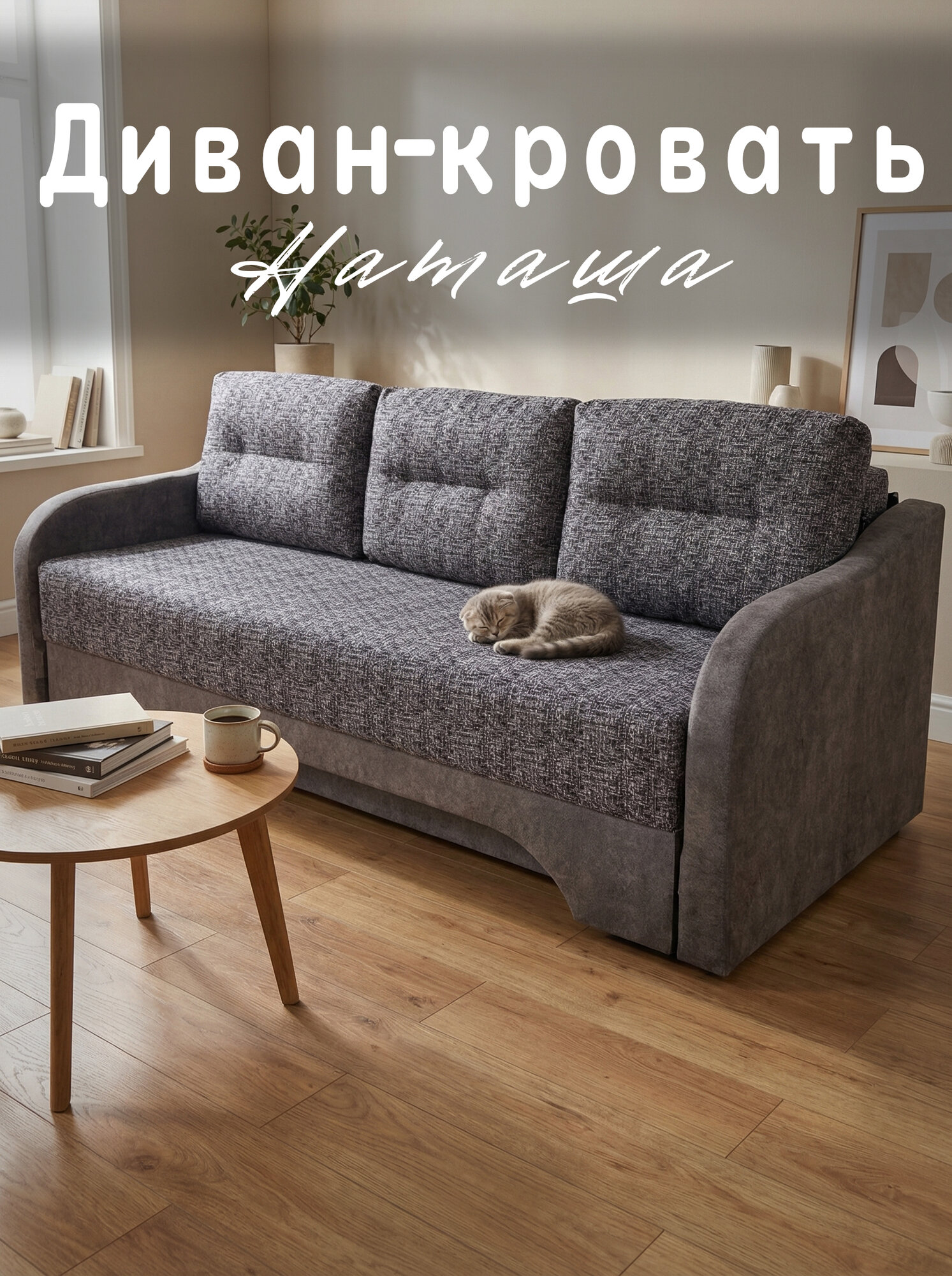 Диван-кровать еврокнижка Наташа МП 75-150