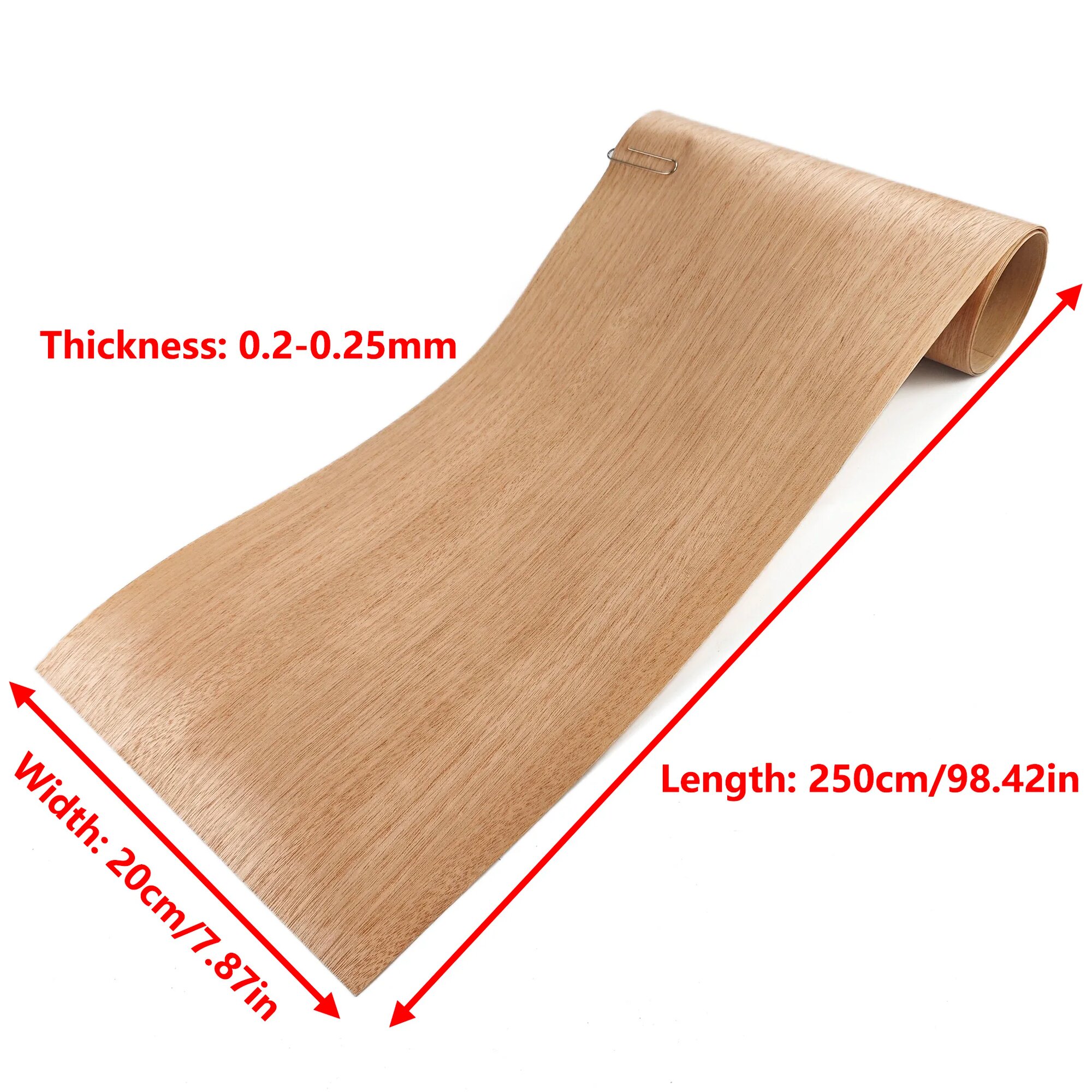 Красный орех, прямой шпон, 20x250 см 2pcs