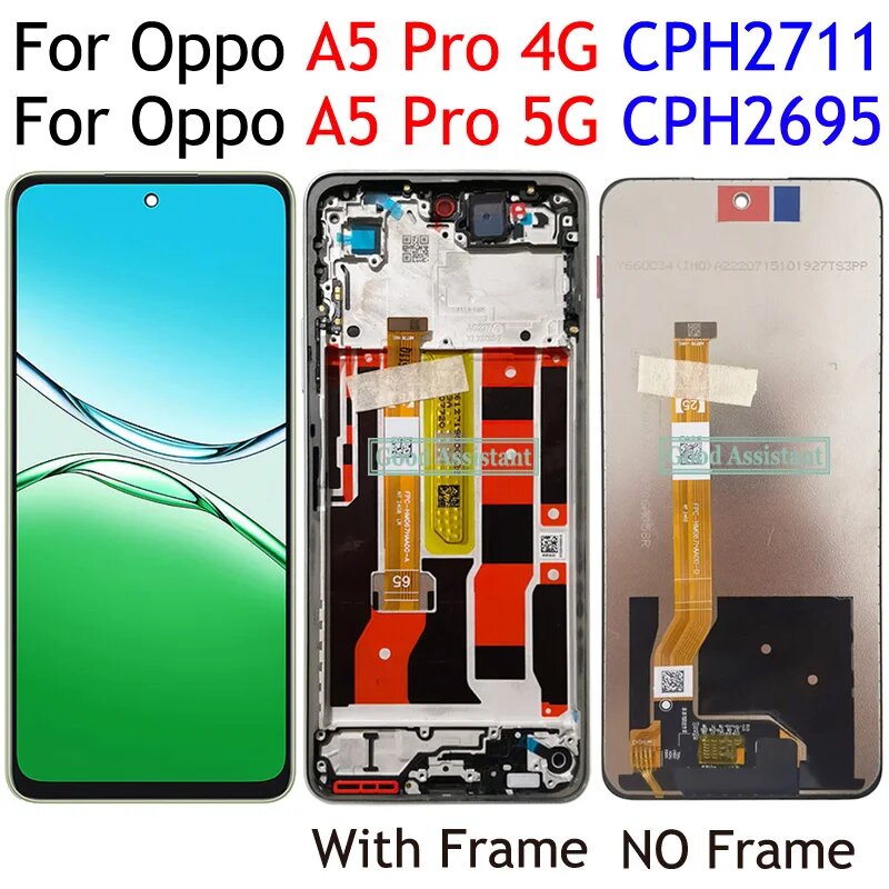 6,67-дюймовый ЖК-дисплей для Oppo A5 Pro 4G CPH2711 Oppo A5 Pro 5G CPH2695, дигитайзер сенсорного экрана в сборе, замена/с рамкой