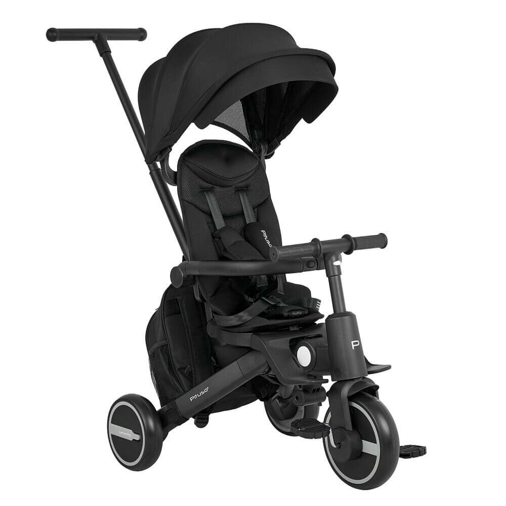 Pituso Leve PRO Plus (с сумкой), детский трехколесный велосипед с 1,5 до 5 лет, цвет Black 2026/черная рама