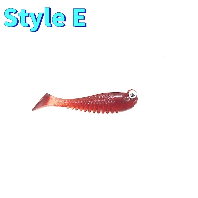 Светящиеся силиконовые приманки для рыбалки, 5.5 см, 1.2 г 5PCS, Red