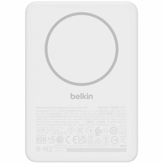 Внешний аккумулятор Belkin BoostСharge Magnetic 5000mAh, белый