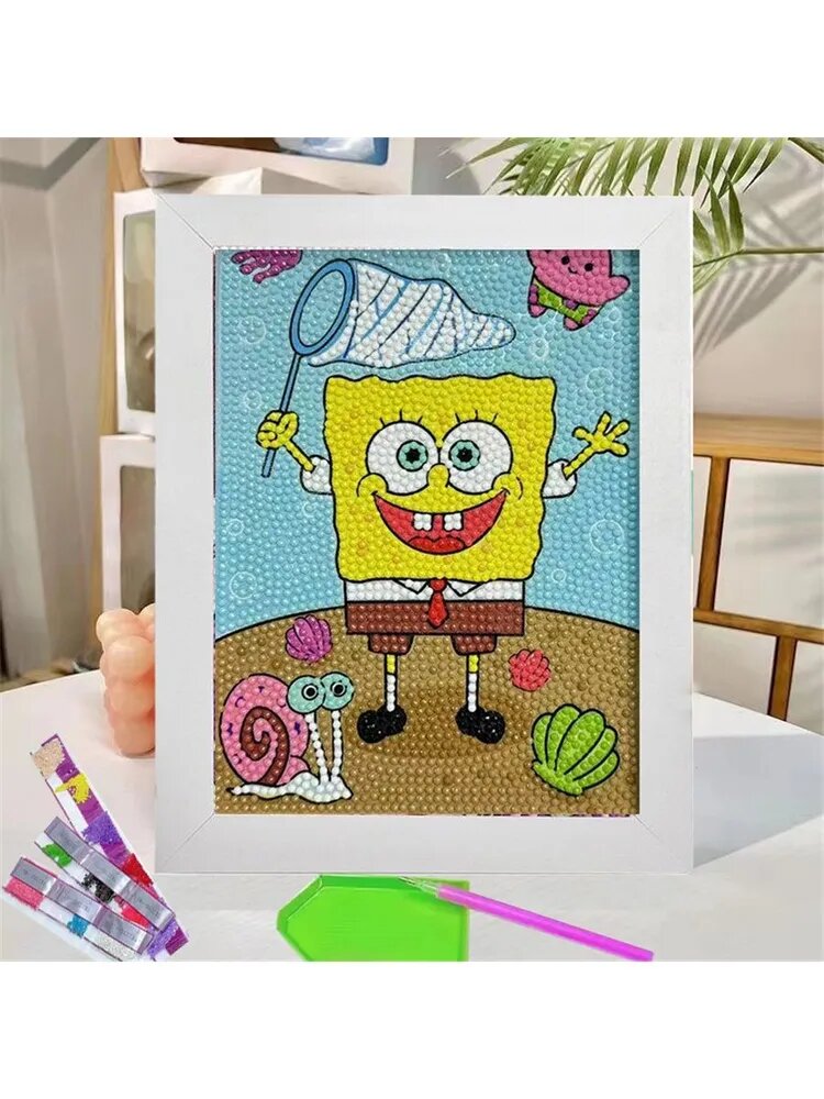 Бриллиантовая картина 17x22 см / С рамкой для картины / Подарок для детей