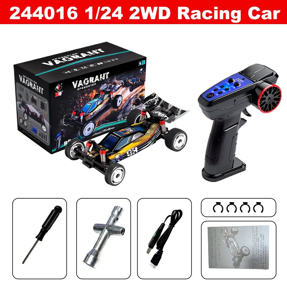 WLToys 244016 1/24 RC автомобиль - гоночная модель 2WD, 2.4G, скорость 15-25 км/ч, дальность 50 м, для разных покрытий