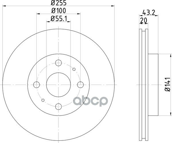Диск тормозной передний Mintex арт. MDC1394