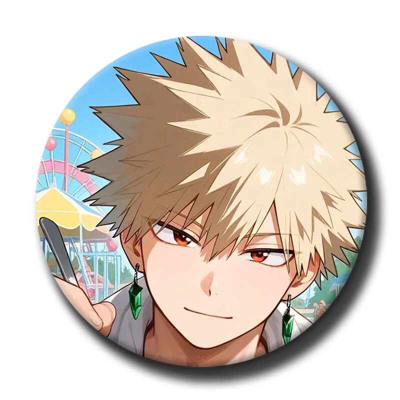 58 мм персонаж мультфильма Katsuki Bakugo мягкая пуговица булавка герой аниме брошь креативный значок для рюкзака украшение одежды подарок