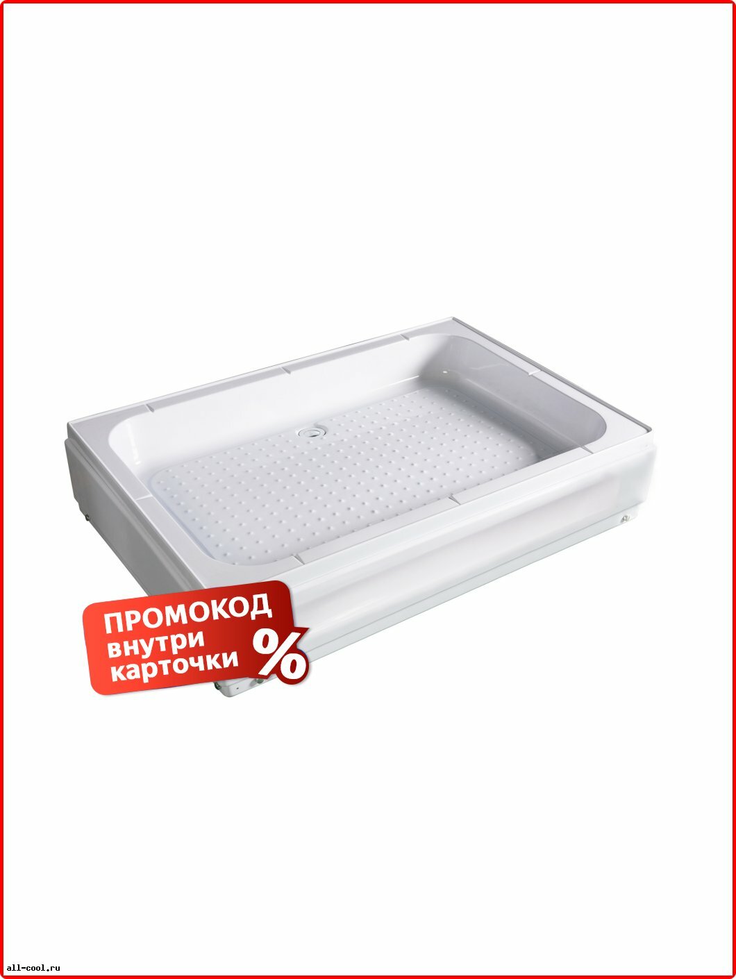 Душевой поддон WEMOR Durante 90x70 средний, акрил, прямоугольный, белый