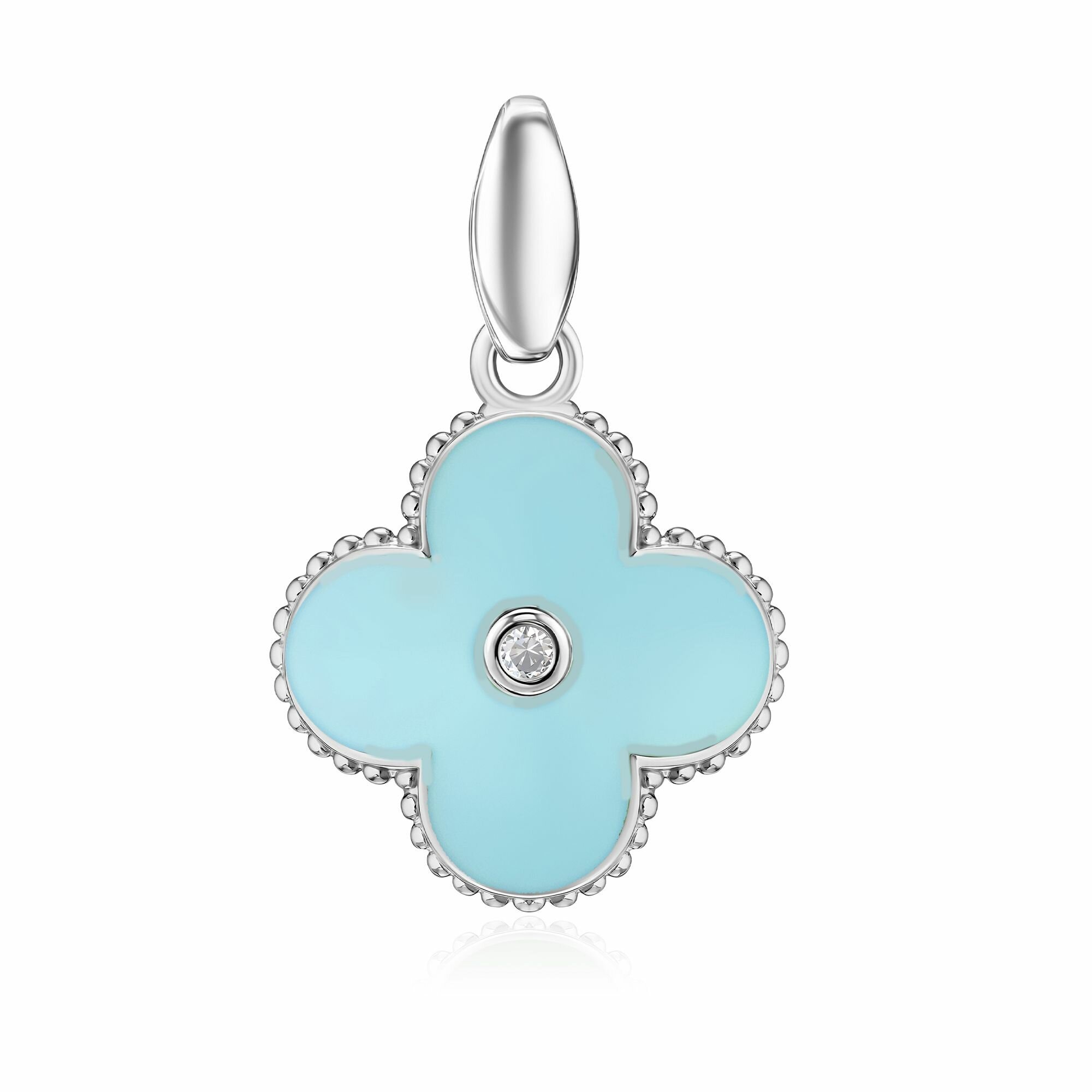 Подвеска, серебро, 925 проба, бриллиант