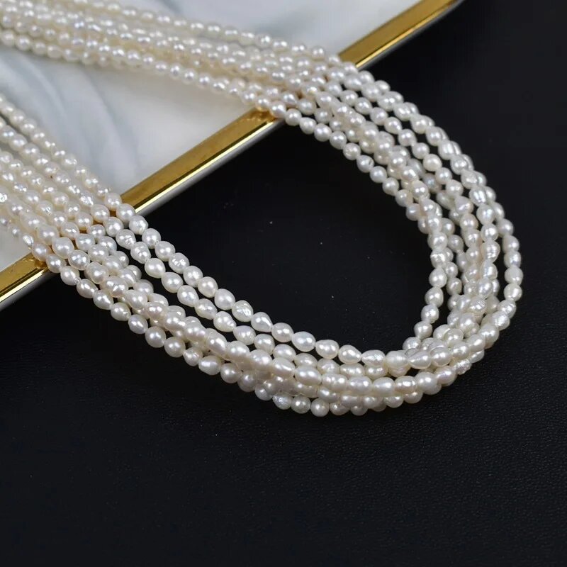 Натуральный пресноводный жемчуг рис 3-3,5 мм для ювелирных изделий