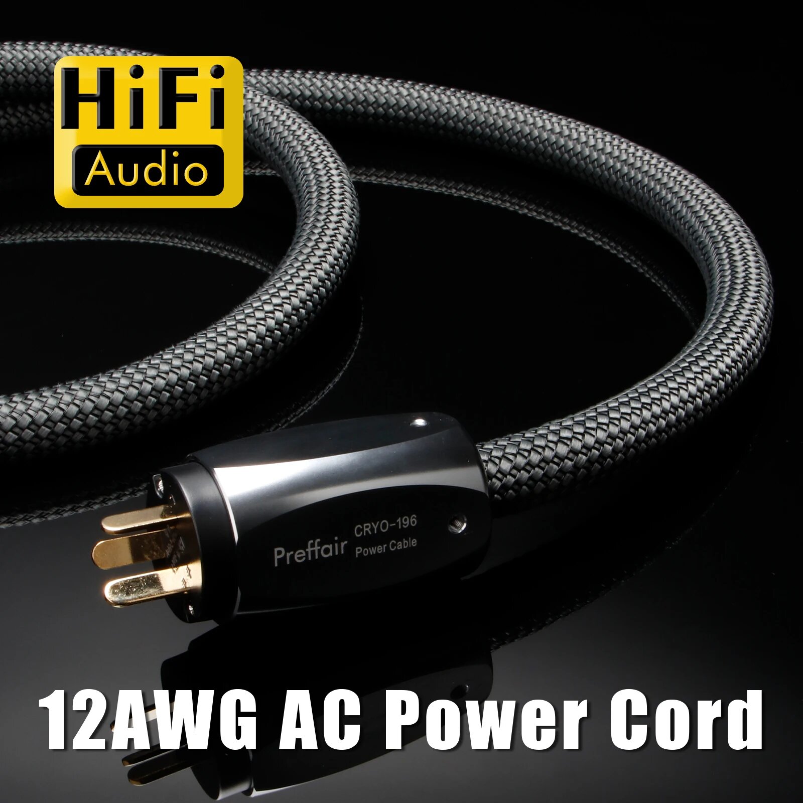 Кабель питания Preffair HIFI CRYO196 зеленый для аудиофилов AU plug, 2 m