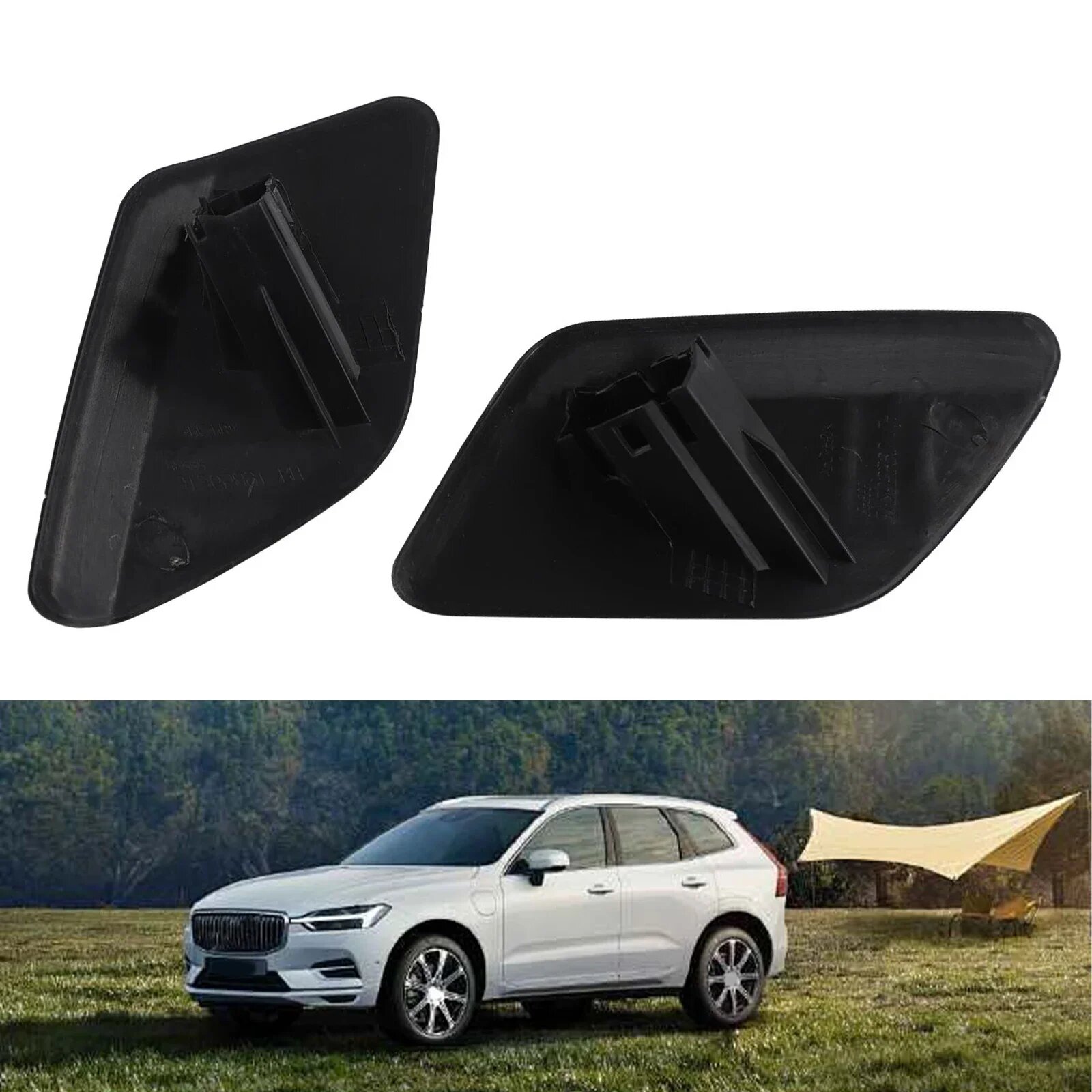 1 пара крышек омывателей передних фар для Volvo S60 2011-2013, замена номера детали 39802699 39802681, материал АБС-пластик