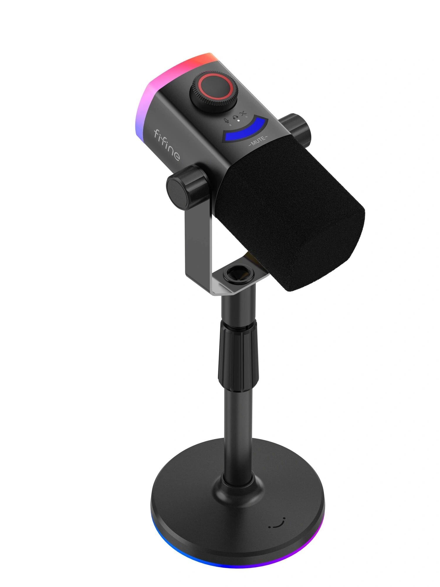Динамический USB / XLR микрофон FIFINE AmpliGame AM8 PROS с RGB-подсветкой, Black