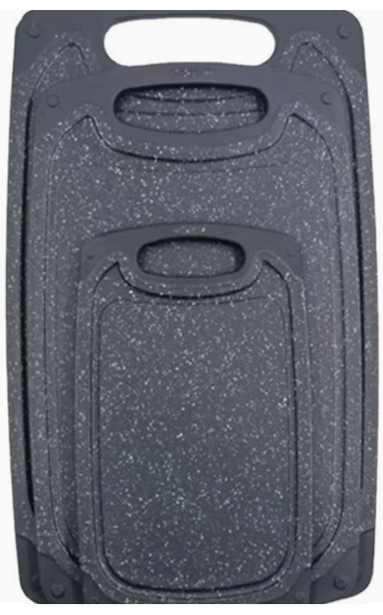 Разделочные доски, пшеничное волокно, нескользящие, серые/черные