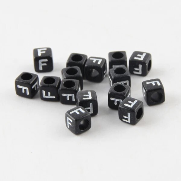 Квадратные акриловые бусины с буквами 6 х6 мм, черные и белые бусины алфавита для изготовления ювелирных изделий своими руками, серьги, ожерелья, браслета, амулетные аксессуары