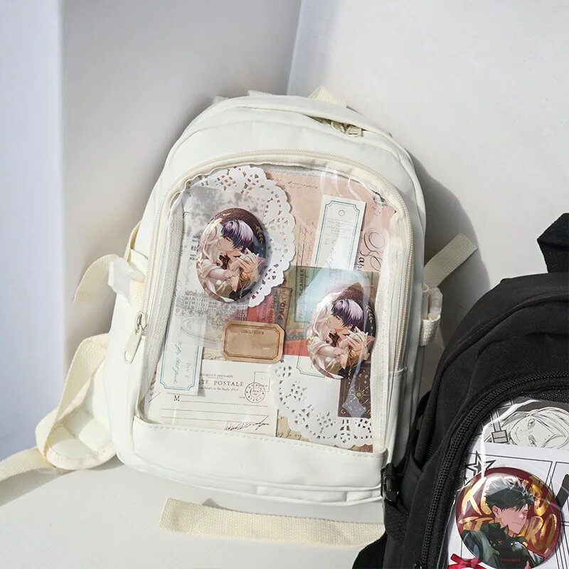 Мини-рюкзак прозрачный Kawaii, цвет A Beige with board