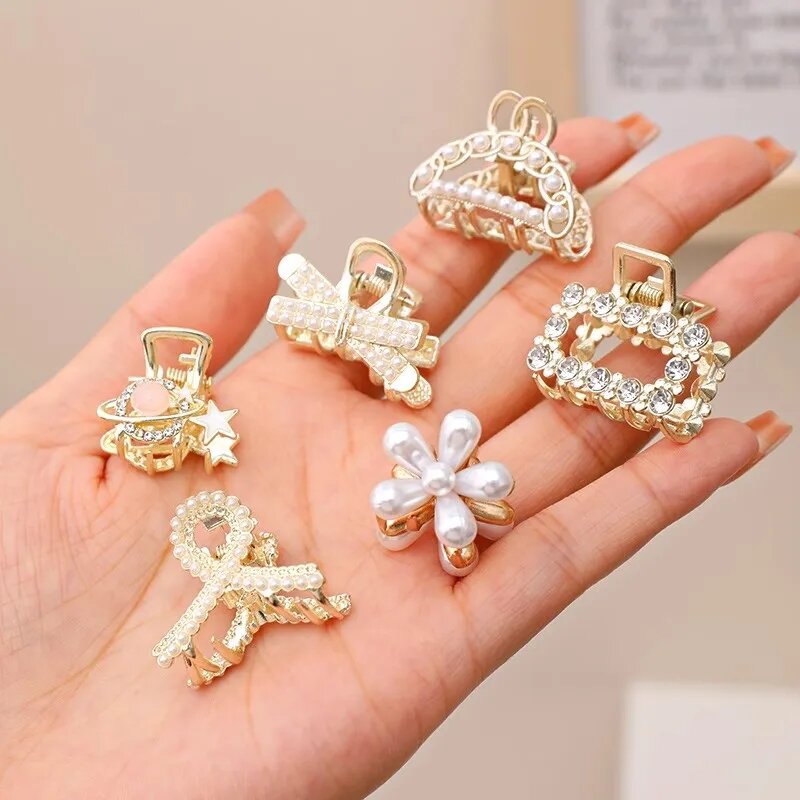 Заколки-крабы с декором, 6шт, цвет 6pcs 3
