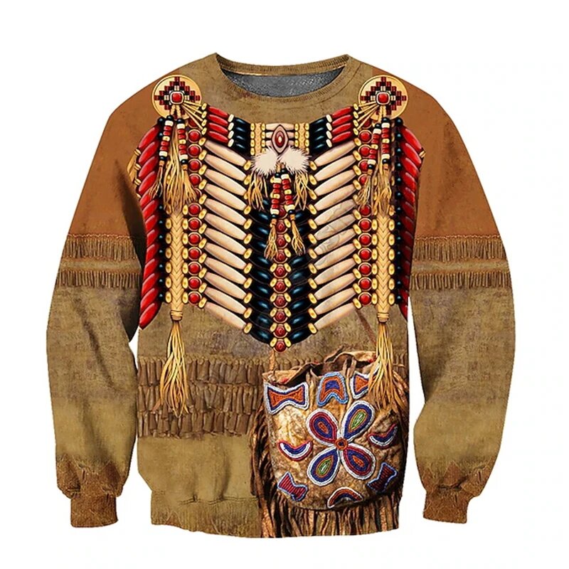 Ethnic 3d Printed Sweaters Men Women New In Indian Vintage Pullover Top O Neck Cosplay Party Casual Sweatshirts Men Kid Clothes