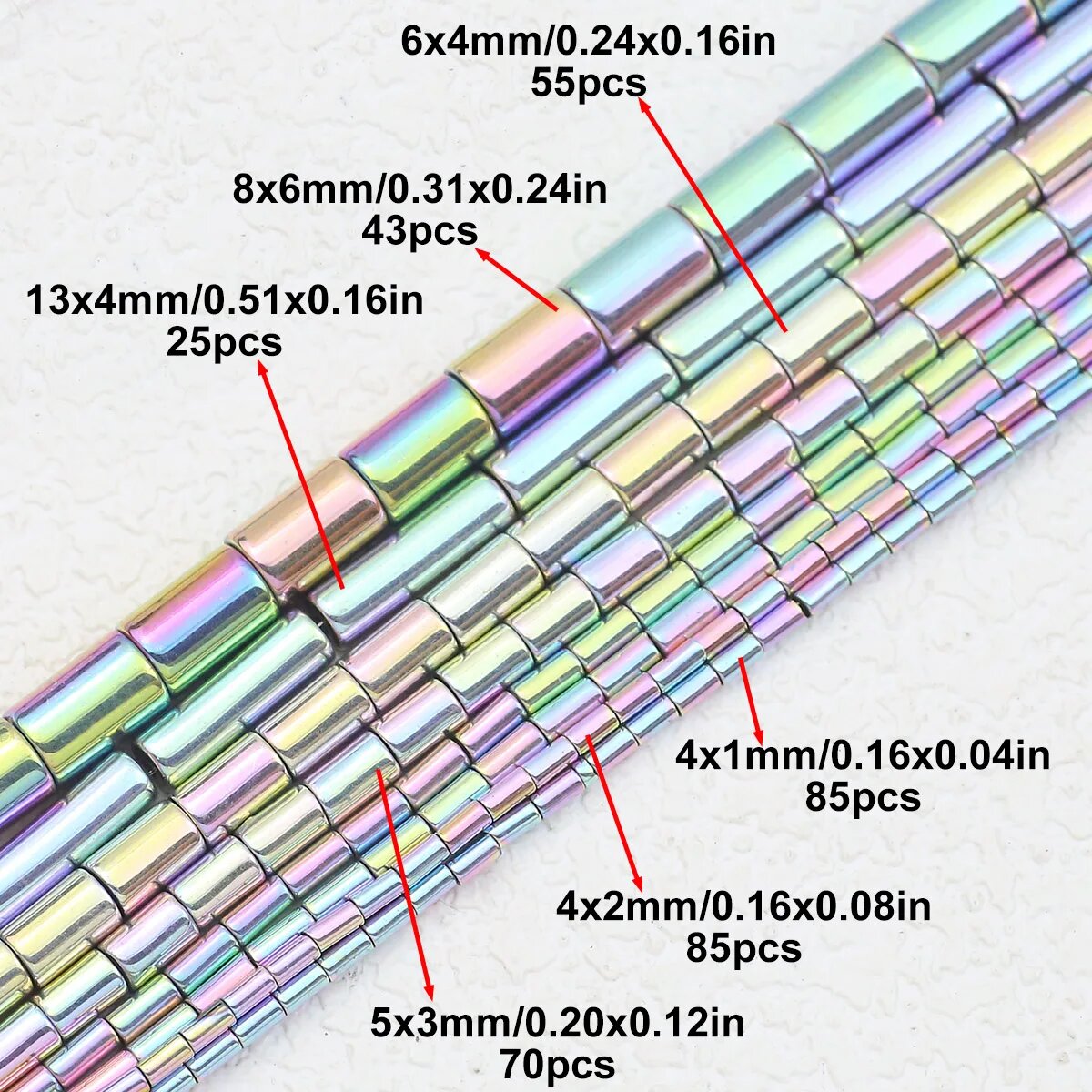 Гематитовые бусины из натурального камня, длинные цилиндрические квадратные свободные бусины для женщин и мужчин, браслет, ожерелье, ювелирные изделия, аксессуары для самостоятельного изготовления