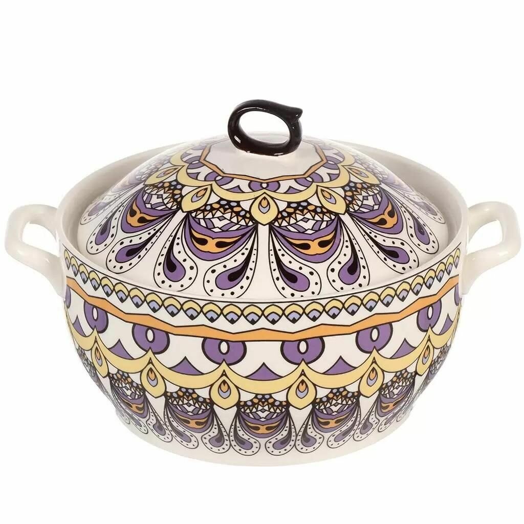 Кастрюля для запекания КНР "Восток", керамика, 1,6 л, круглая, с крышкой