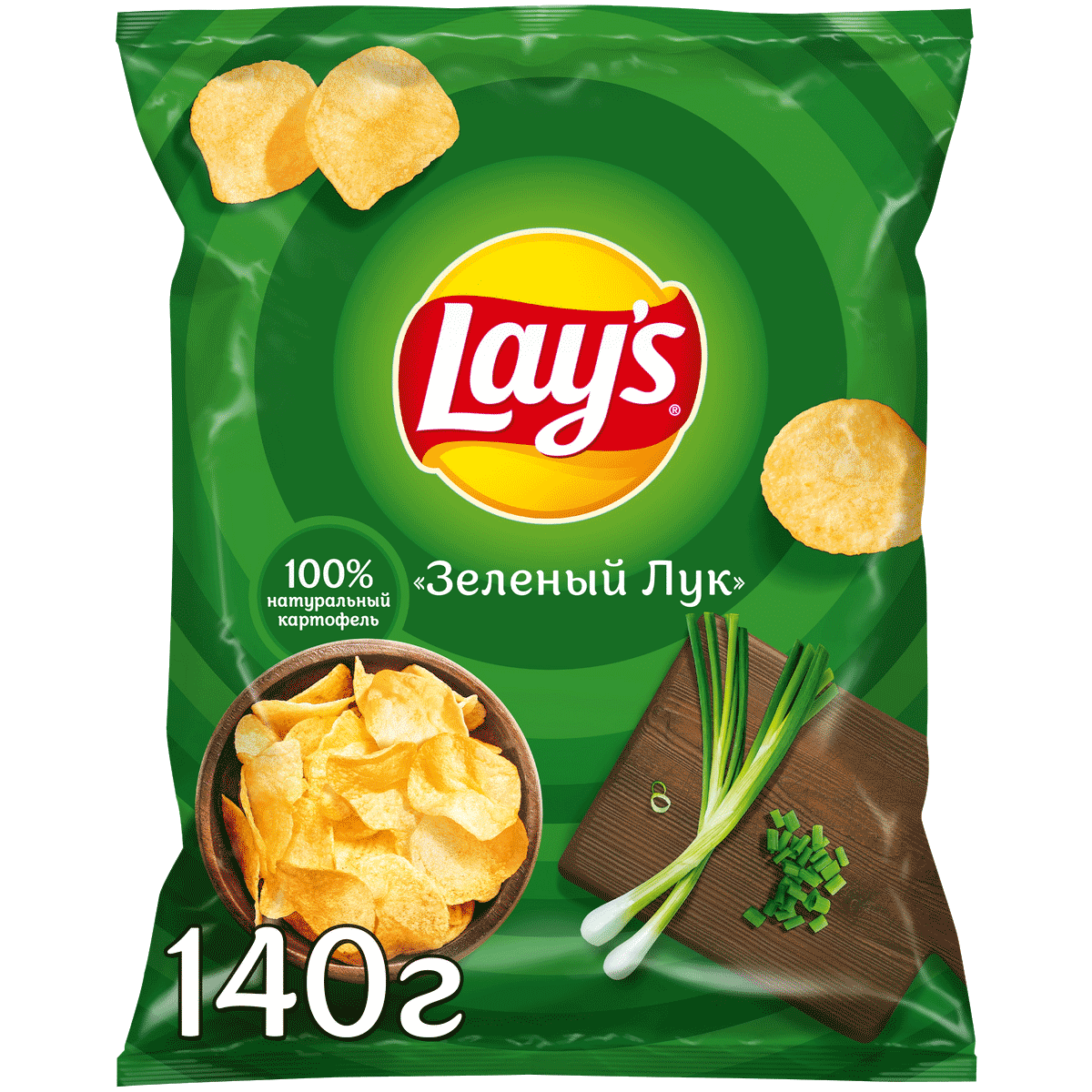 Картофельные чипсы Lay's Зеленый лук 140 г