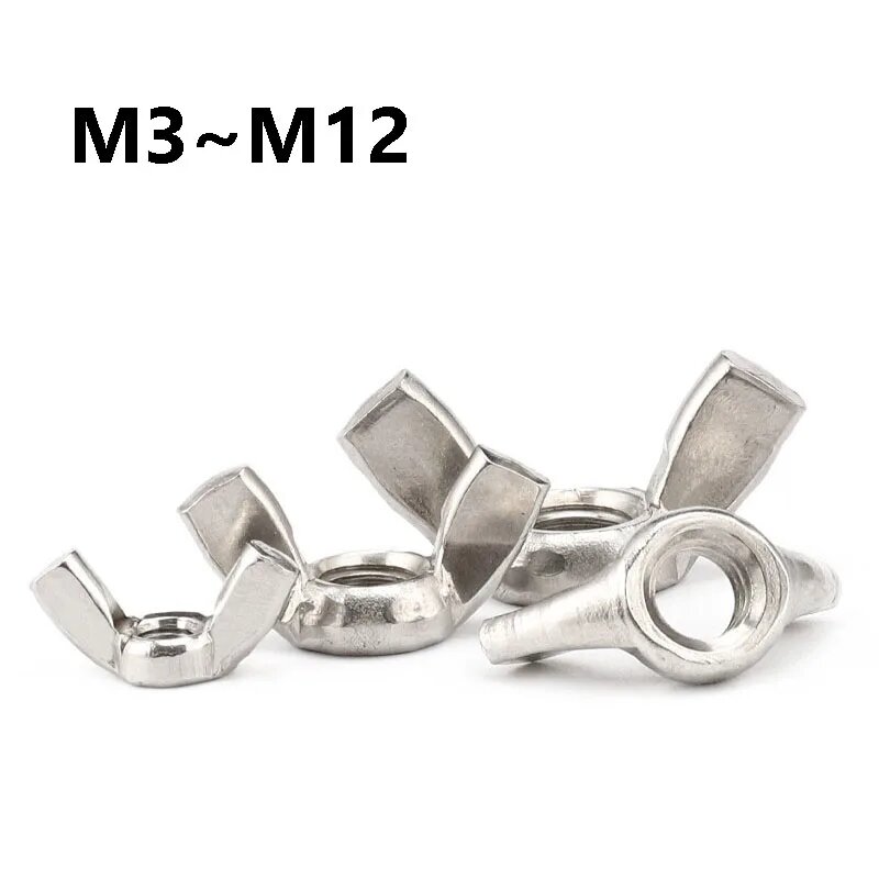 Гайки-бабочки M3 M4 M5 M6 M8 M10 M12 из нержавеющей стали 304 для ручного затяжки и регулировки