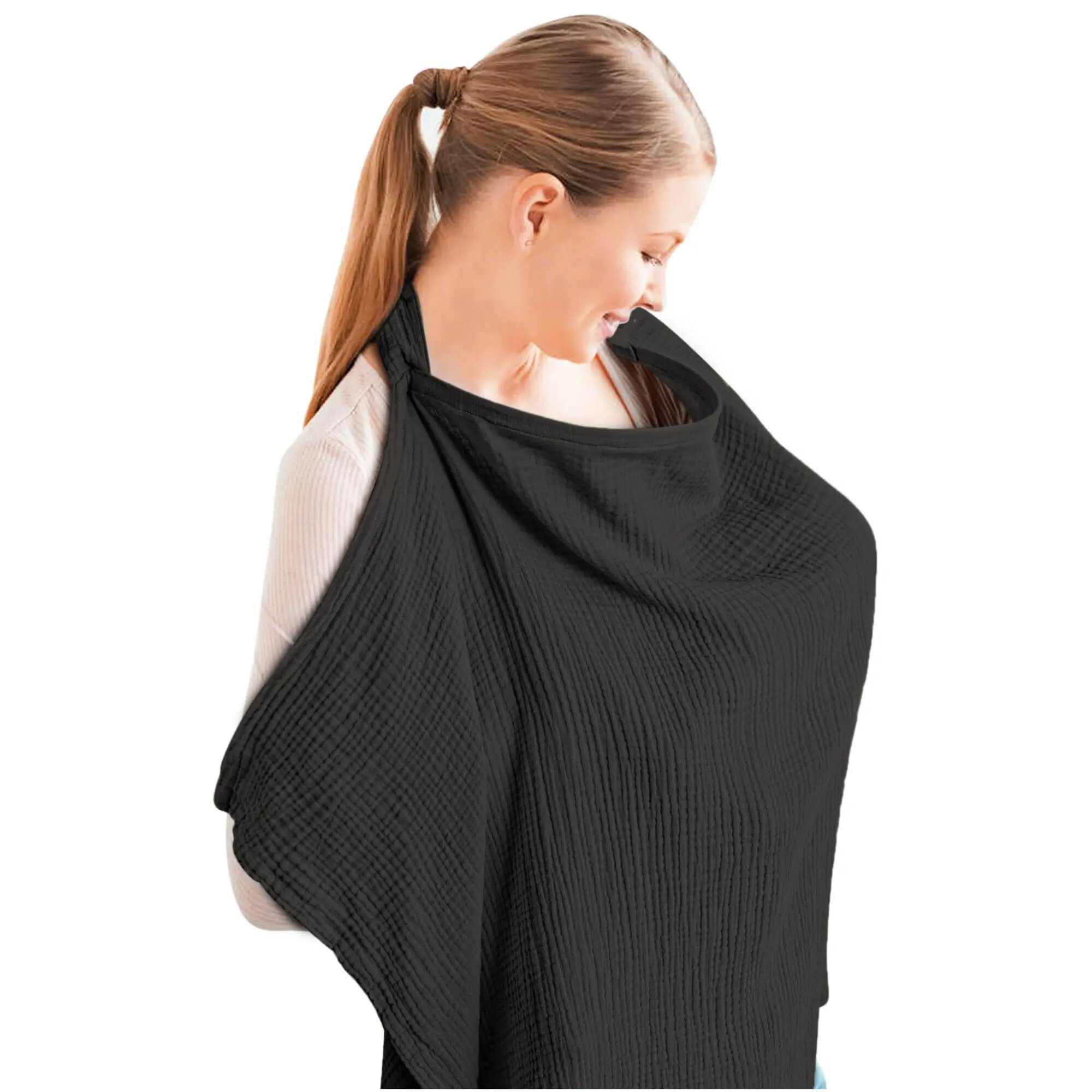 Хлопковая накидка для кормления Muslin Черный, Black