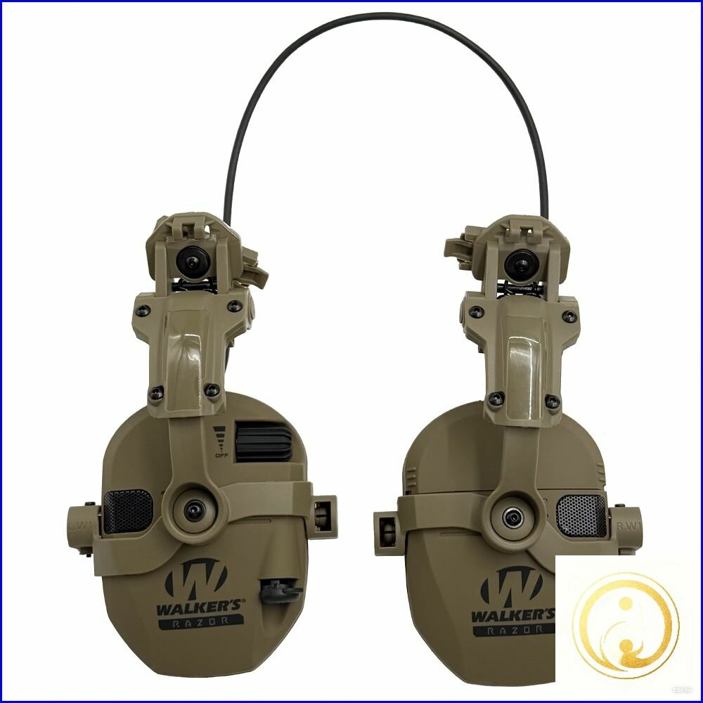 Тактические наушники Walker's Razor для шлема, версия с премиум шумоподавлением и охотничьими звукоснимателями
