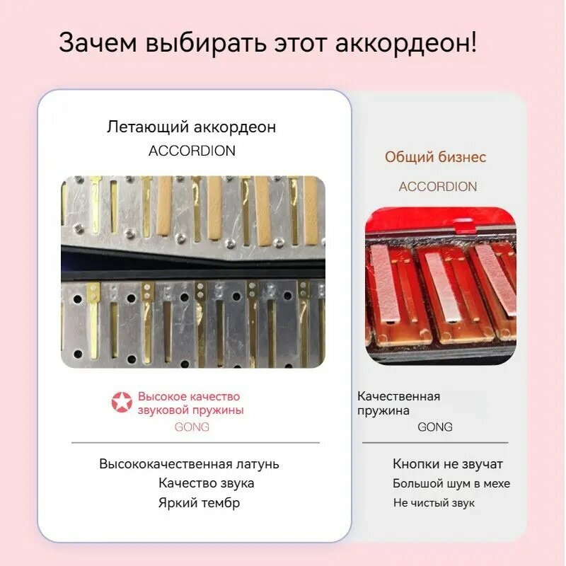 Aккордеон детский,17 клавиш 8 басовых клавиш, Импортная крафт-бумага Защита окружающей среды ABS, Одно руководство