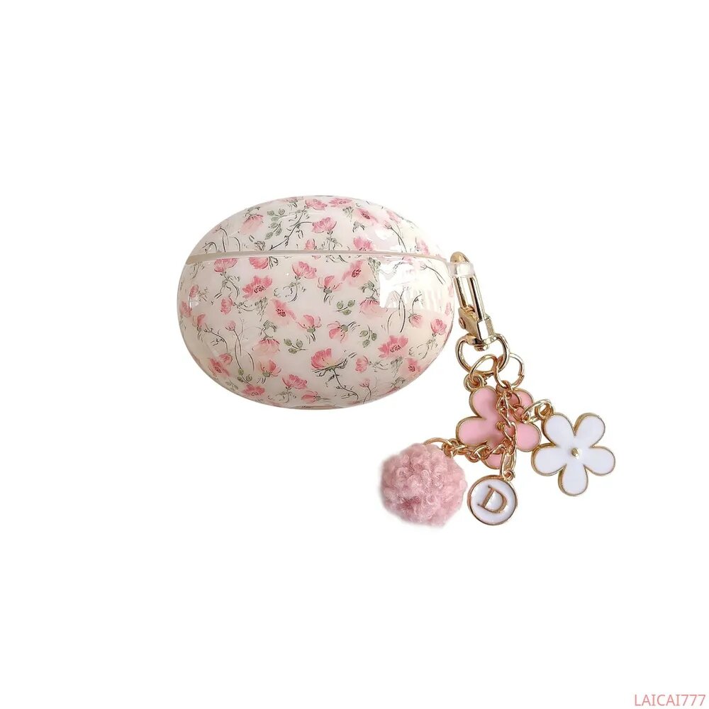 Чехол для Huawei FreeClip (наушников), дополненный аксессуаром с цветами