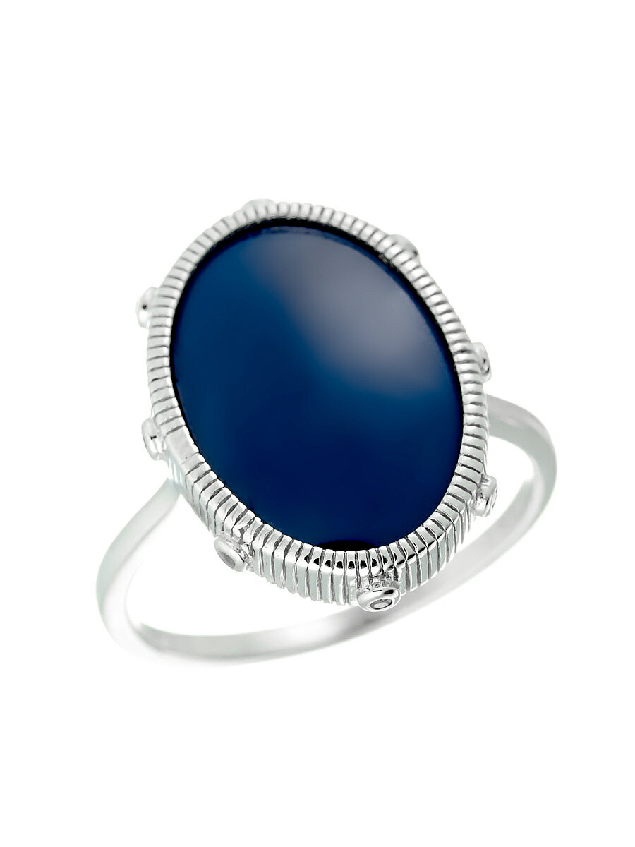 Кольцо, серебро, 925 проба, керамика, фианит