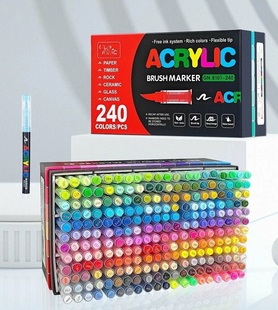 Маркер Акриловый, толщина: 1 мм, 240 шт. для граффити