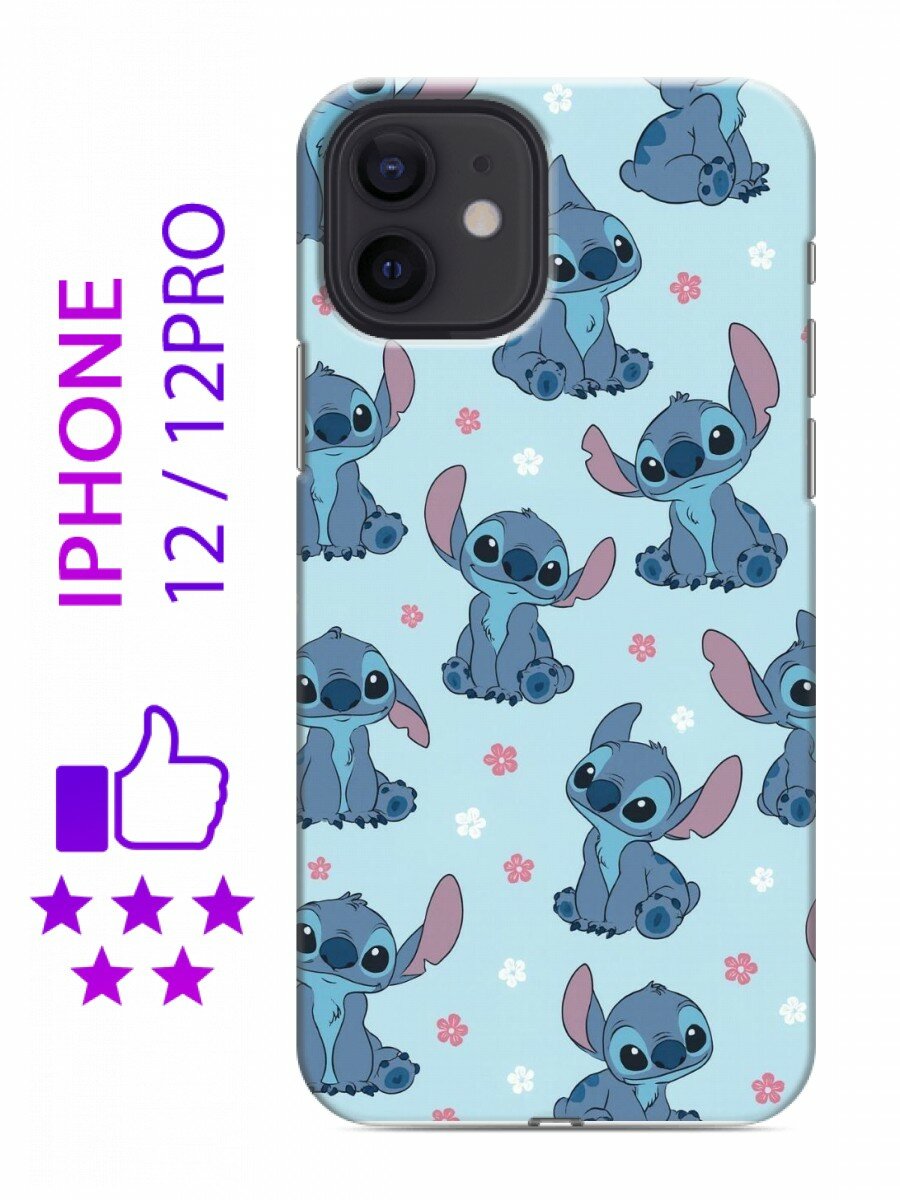 Чехол для Iphone 12 с принтом Ститч для девочек (Айфон 12)