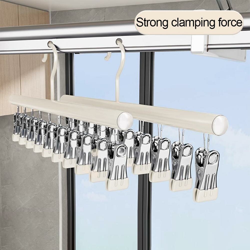 Вешалка 10 прищепок для носков брюк кофт розовый